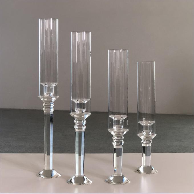 Centerpieces Wedding Candle Holder Table Decor Pillar Crystal With ...